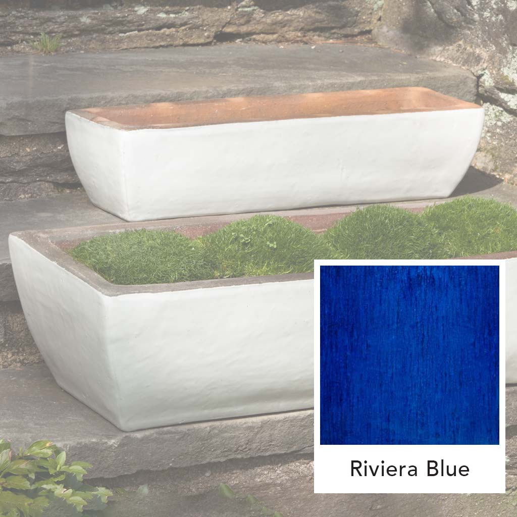 Rustic Trough Planter || Riviera Blue | shop-campania