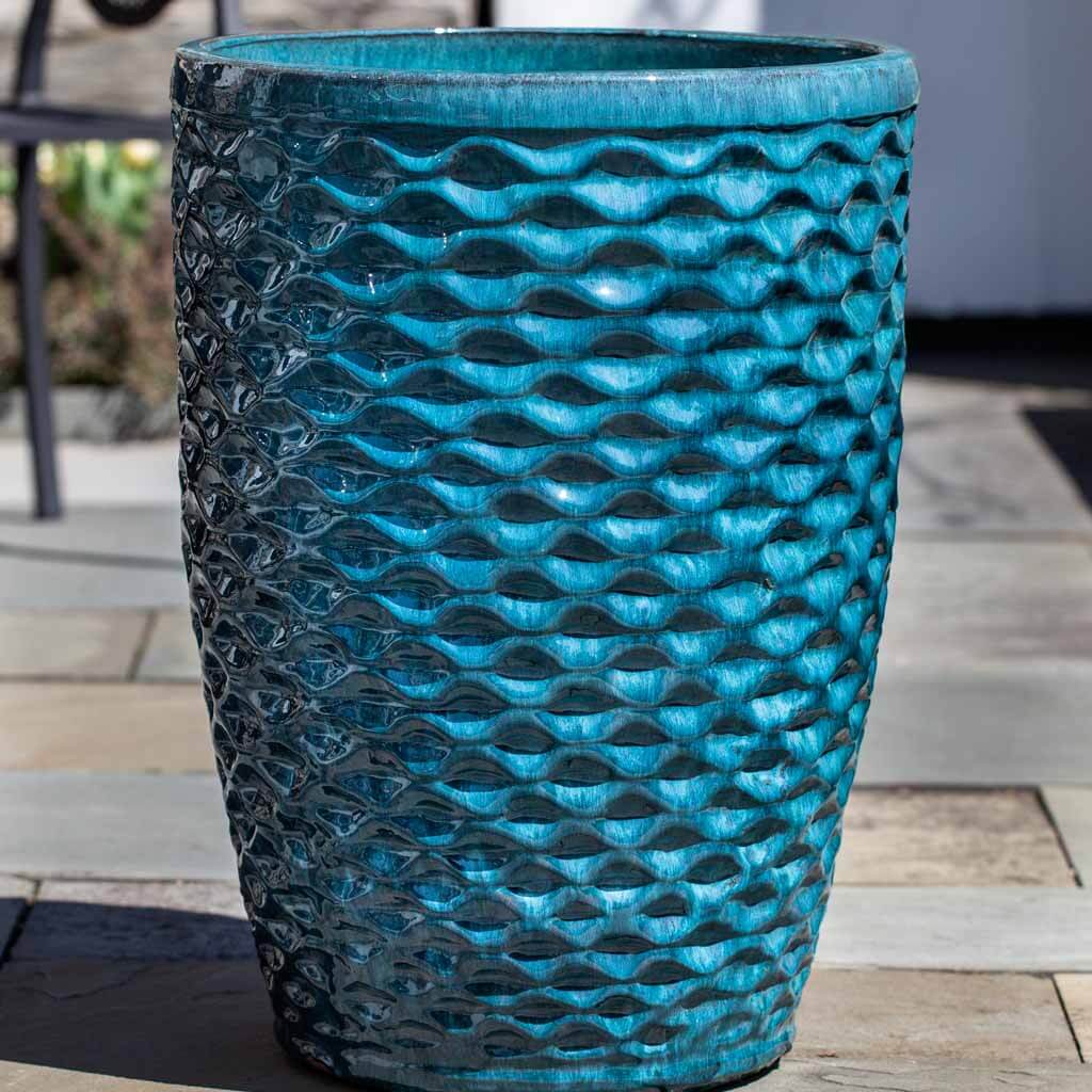 Honeycomb Planter, Tall || Aqua | shop-campania
