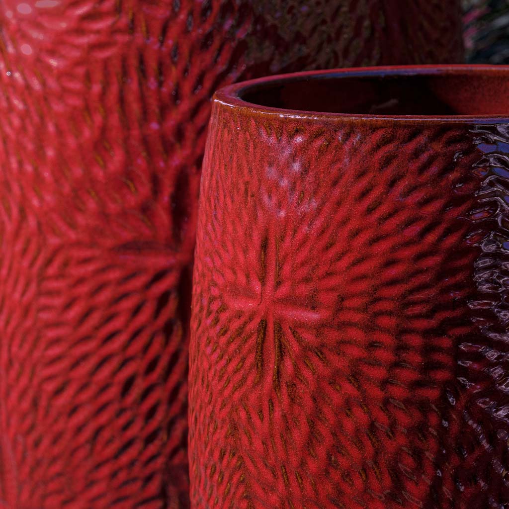 Sand Dollar Planter, Tall || Tropic Red | shop-campania